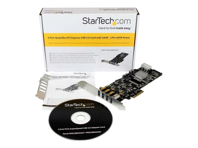 StarTech.com 4 Port PCI Express USB 3.0 Card w/ 4 Dedicated Channels - UASP - adaptateur USB ...