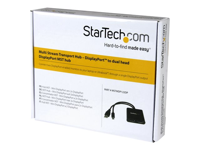 StarTech.com Mini DisplayPort to DP Multi Monitor Splitter - 2-Port MST Hub - répartiteur video ...