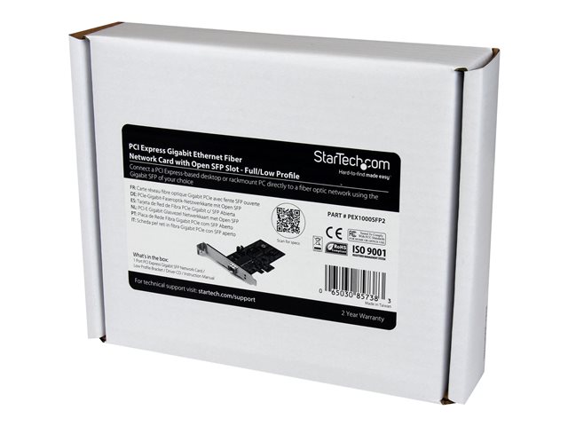 StarTech.com Carte réseau PCI Express à 1 port fibre optique Gigabit Ethernet avec slot SFP ...